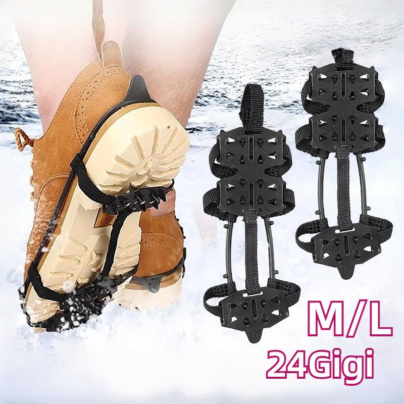 Jual 1Pasang 24 Gigi Alas Sepatu Salju Ice Anti Slip Mendaki Tahan ...
