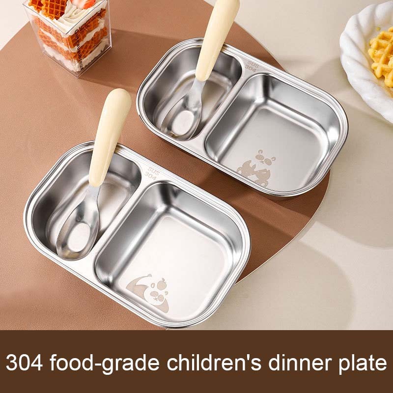 Jual Apligod Stainless Steel Double Grid Dining Plate Deepened Dining ...