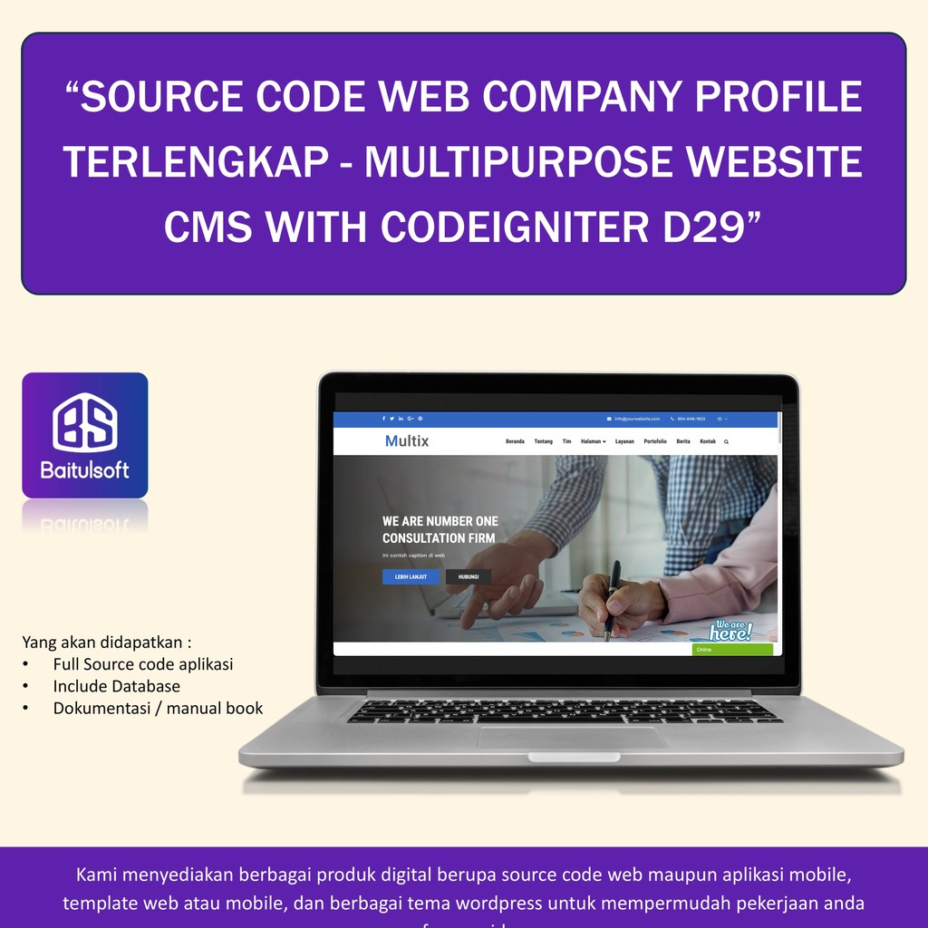 Jual D29 - MULTIX - MULTIPURPOSE WEBSITE CMS WITH CODEIGNITER SOURCE CODE BY BAITULSOFT | Shopee ...
