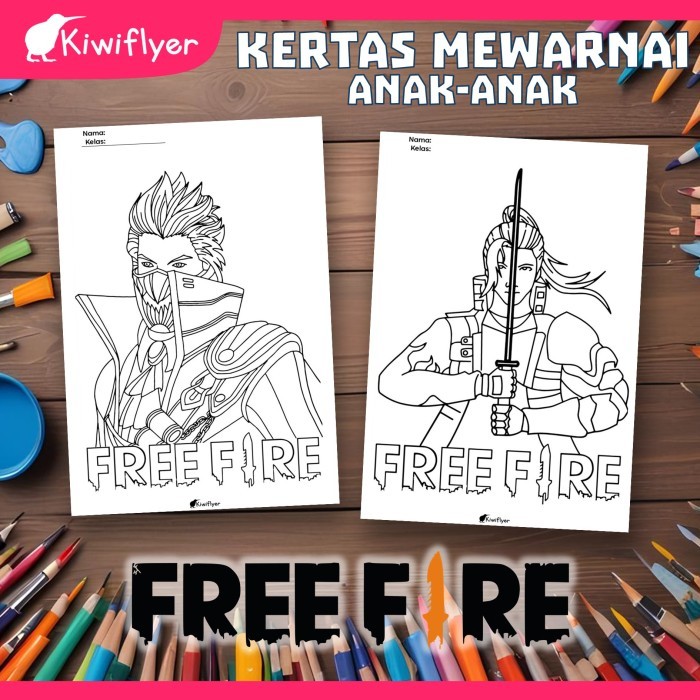 Jual Kertas Mewarnai Anak - Tema Free Fire - isi 10 | Shopee Indonesia