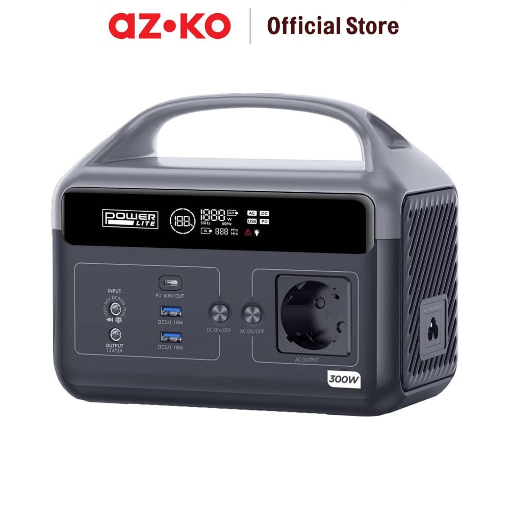 Jual AZKO Powerlite Power Station Baterai Portabel 300 watt Tps ...
