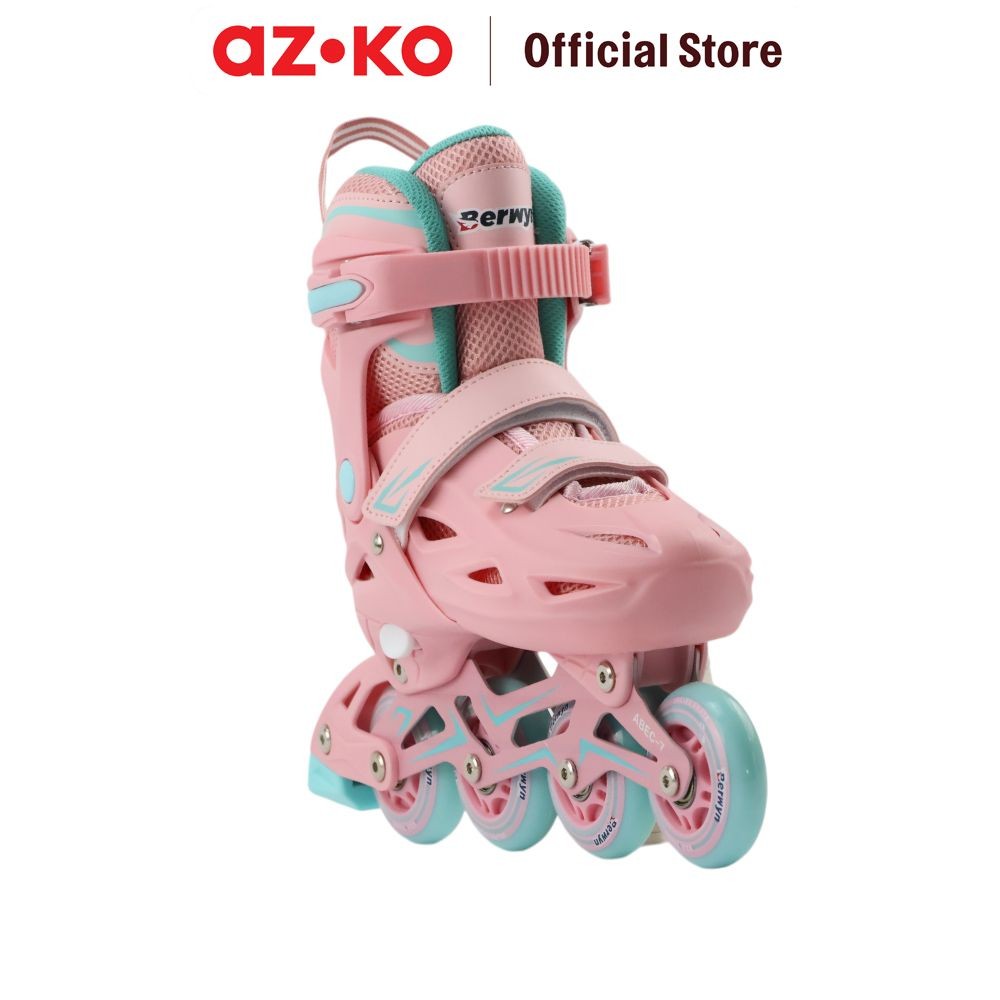 Jual AZKO Berwyn Ukuran S Sepatu Roda Inline Skate - Pink/Hijau Inline ...