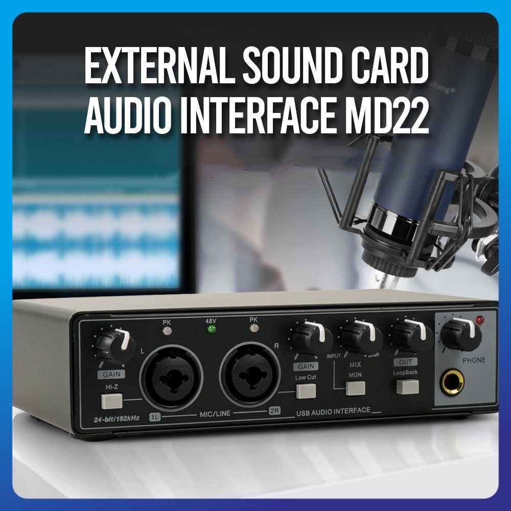 Jual External Sound Card USB Audio Interface Preamp 2 In 2 Out - MD22 ...