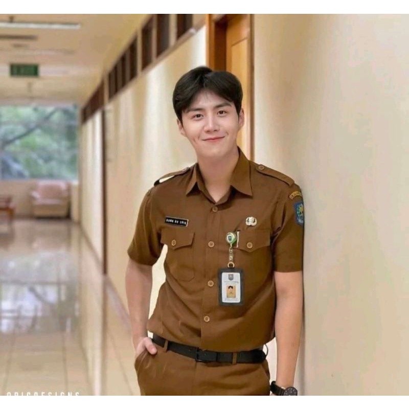 Jual SERAGAM DINAS PNS PRIA / BAJU DINAS ASN PRIA KHAKY TUA BAHAN LOKAL | Shopee Indonesia