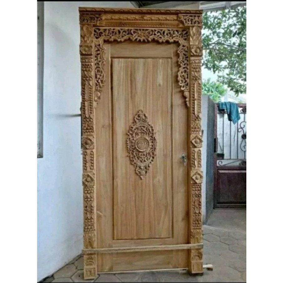 Jual Pintu Gebyok Minimalis/Pintu Kamar Rumah Kayu Jati Ukir Jepara ...