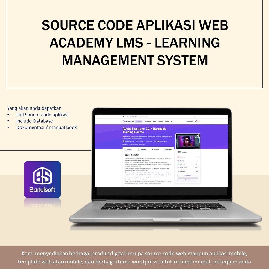 Jual SOURCE CODE APLIKASI WEB ACADEMY LMS - LEARNING MANAGEMENT SYSTEM | Shopee Indonesia