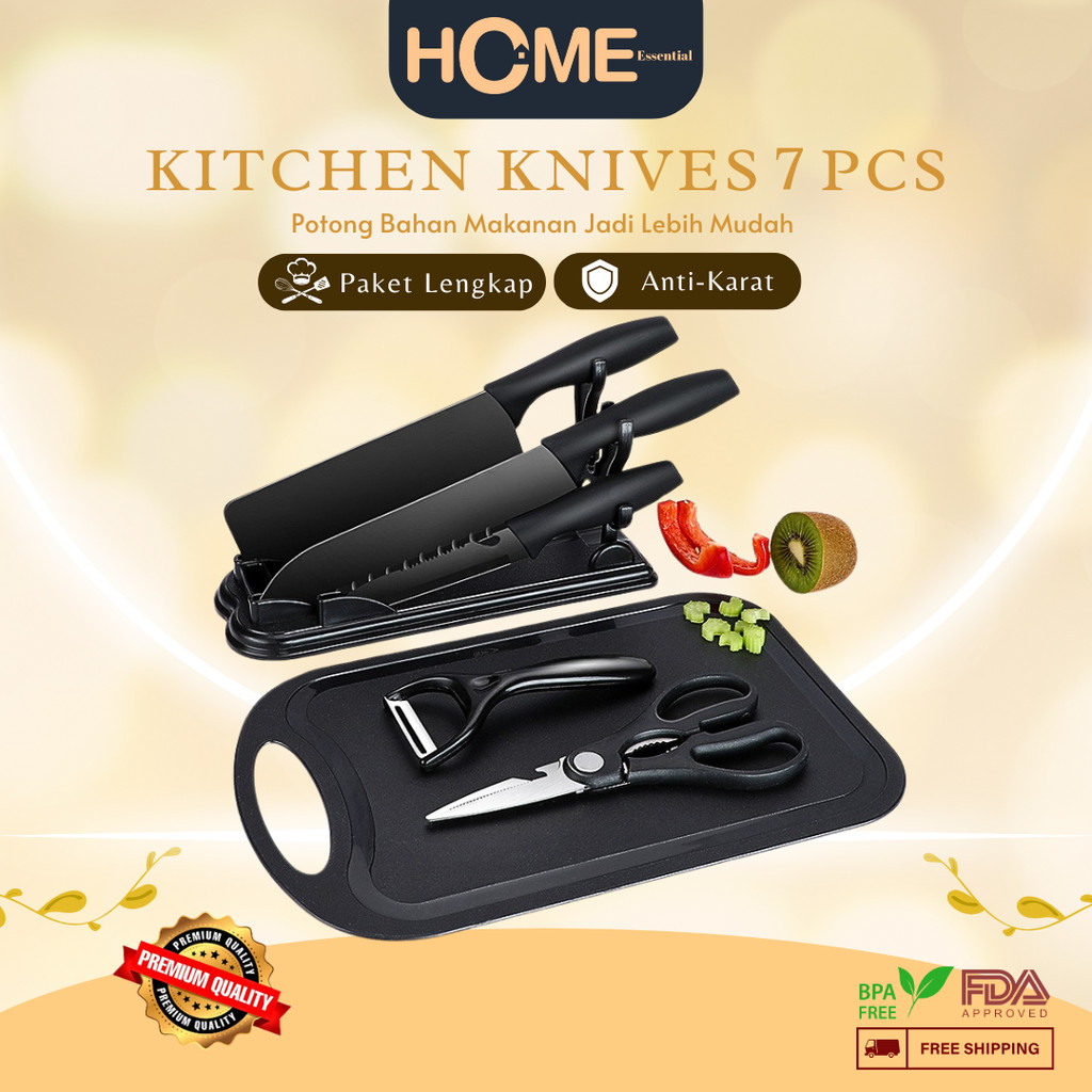 Jual (HE) Home Essential PISAU SET 7 IN 1 TALENAN /Poenscae KITCHEN ...