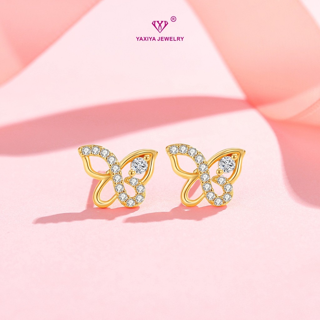 Jual Yaxiya Anting Tusuk Korea Butterfly Kupu Kupu Permata Cantik ...