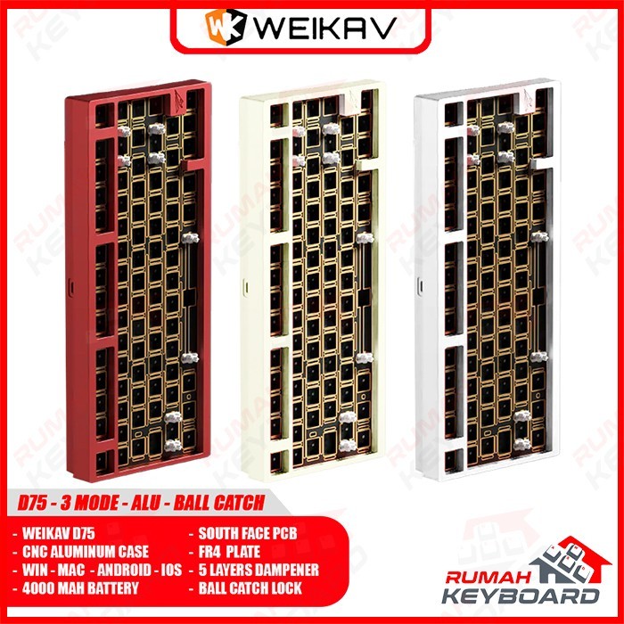 Jual WEIKAV D75 - 75% - Aluminum - Gasket - South Face RGB - Barebone - Ball Catch - Mechanical ...
