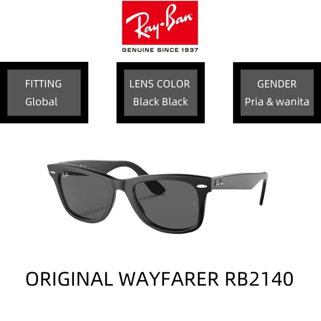 Jual 【100% Ori】Kacamata Hitam RAY-BAN ORIGINAL WAYFARER RB2140 ...