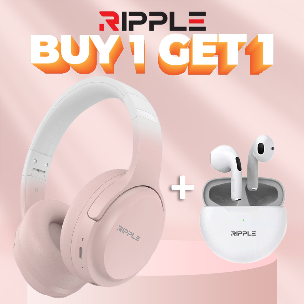Jual Ripple Headphone bluetooth V5.4 Wireless A006 + TWS True wireless ...