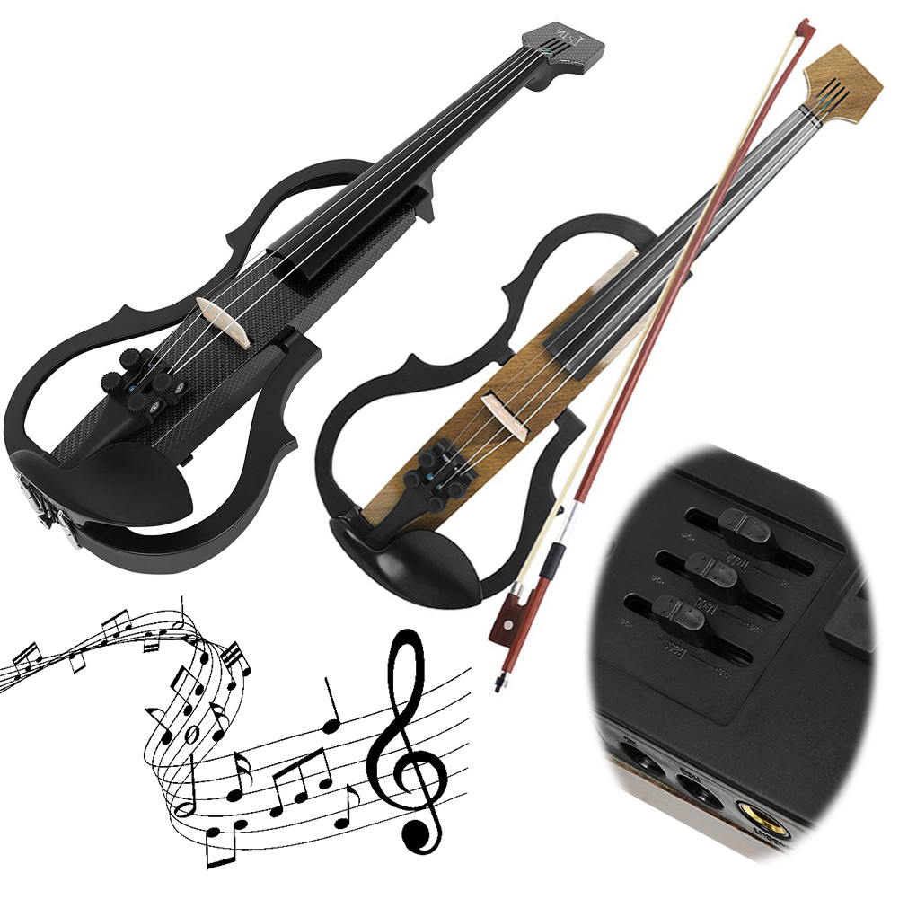 Jual 4/4 Violin Full Size Set Carbon Fiber Silent Electric Violin ...