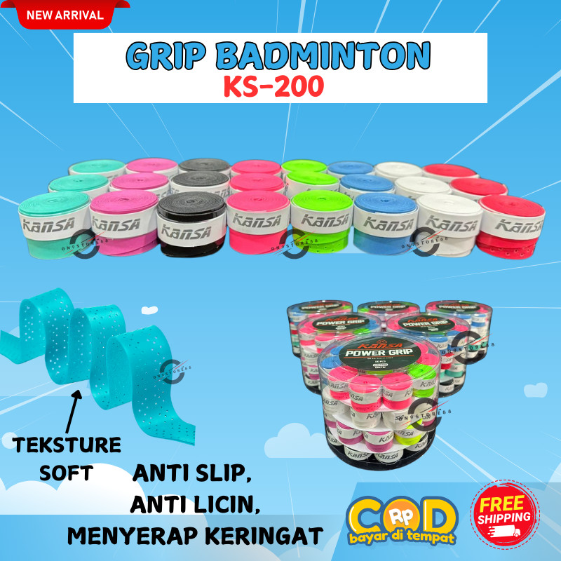 Jual GRIP KANSA RAKET BADMINTON KARET BINTIK KS200 / HAND GRIP RAKET ...