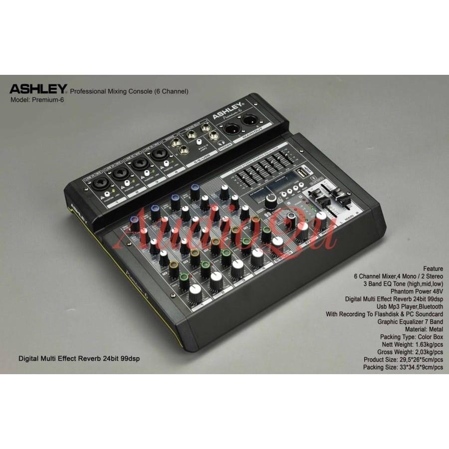 Jual MIXER AUDIO ASHLEY PREMIUM 6 (6CH,USB,BT)ORIGINAL RECORD PREMIUM6 ...