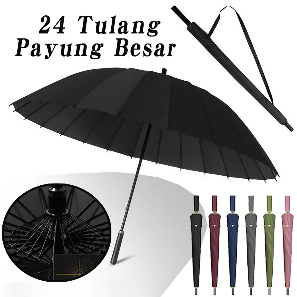 Jual 24 Bones Payung Bergagang Panjang Besar / Payung Golf/payung Raksasa Biasa Dengan Rangka ...