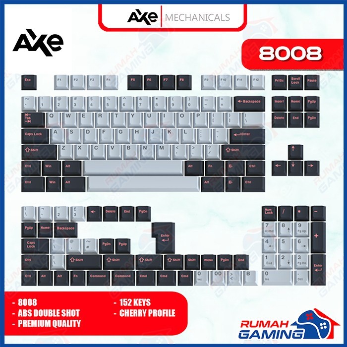 Jual AXE MECHANICALS - Cherry - 8008 - ABS - Double Shot - Keycap ...