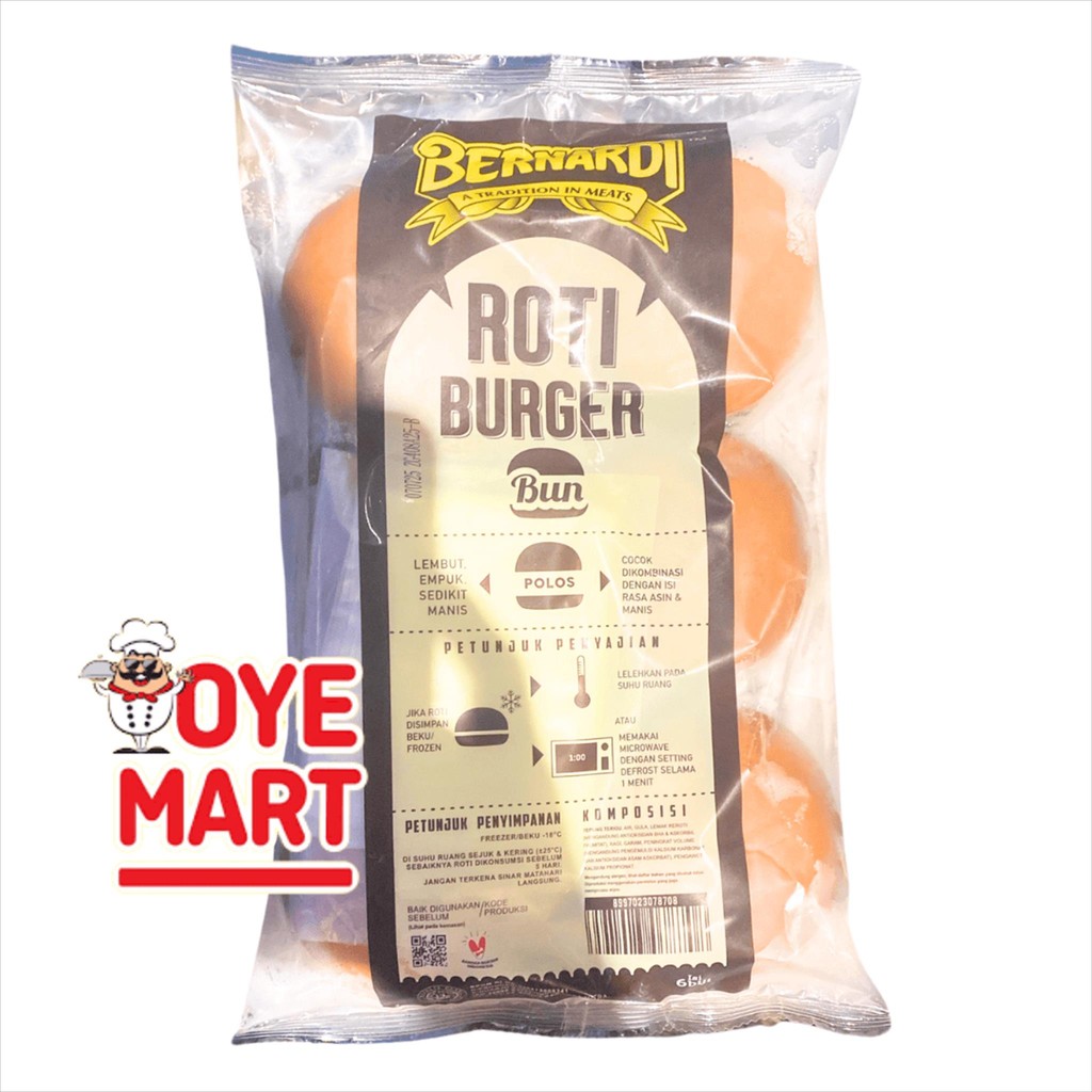 Jual BERNARDI POLOS BURGER BUN 300GR ISI 6 PCS /ROTI BURGER / ROTI BEKU ...