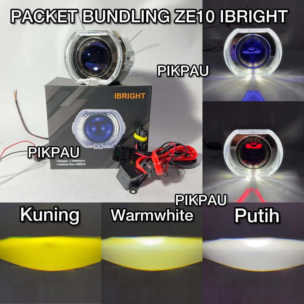 Jual PAKET HEMAT BILED IBRIGHT ZE10 Original Blue Lens All Weather ...