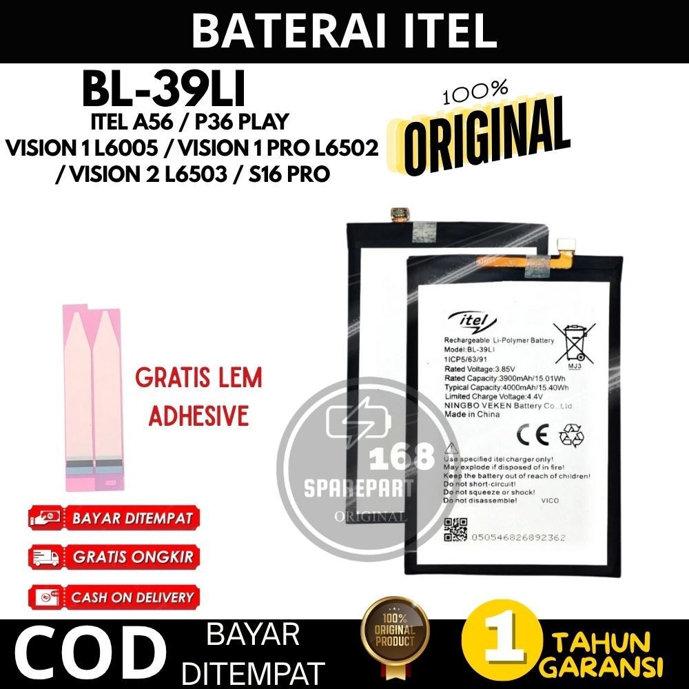 Jual BATERAI ITEL VISION 1 PRO L6502 / VISION 1 L6005 / 2 L6503 / A56 ...