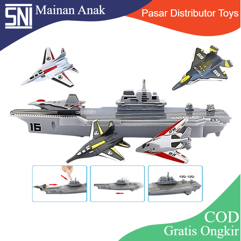 Jual Mainan Anak SUPER ARMY AIRCRAFT CARRIER T063 Kapal Pesawat Tempur ...