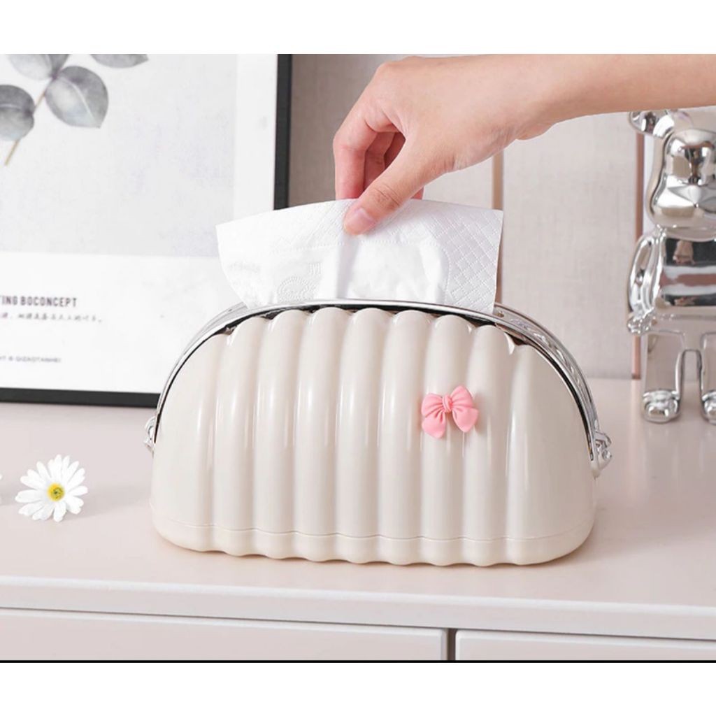 Jual Kotak Tisu Mini Pouch Coquette Tempat Tisu Bentuk Kerang Estetik ...