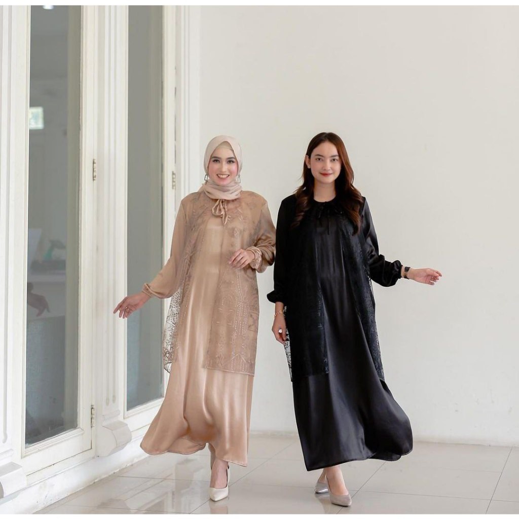 Jual Gamis Shimmer Kombinasi Brokat Danika Premium Benang Raja | Shopee ...