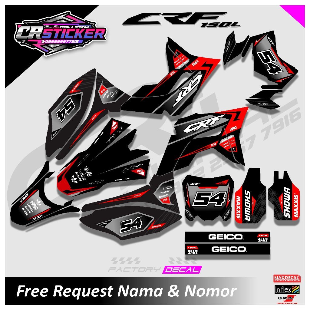 Jual Sticker decal crf 150 L Design Update 2023 Terbaru Simple ...