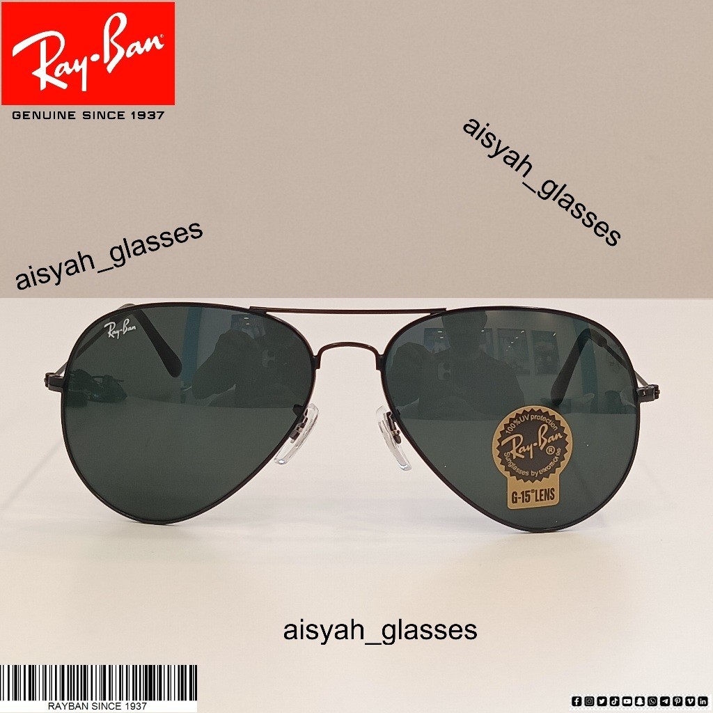 Jual Kacamata Aviator BL RB3026 Klasik Bingkai Hitam Lensa Hitam Unisex ...