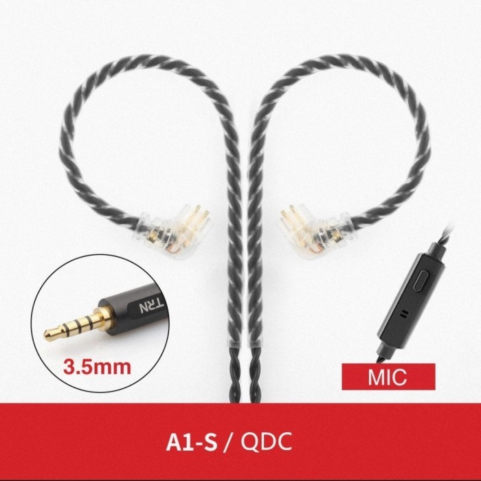 Jual Kabel TRN KZ Revonext Eahone Cae 0.75mm 2 Mic Stereo Eahone - non ...