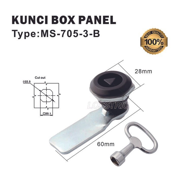 Jual Kunci Box Panel Triangular (Segitiga) MS-705-3-B ... | Shopee Indonesia