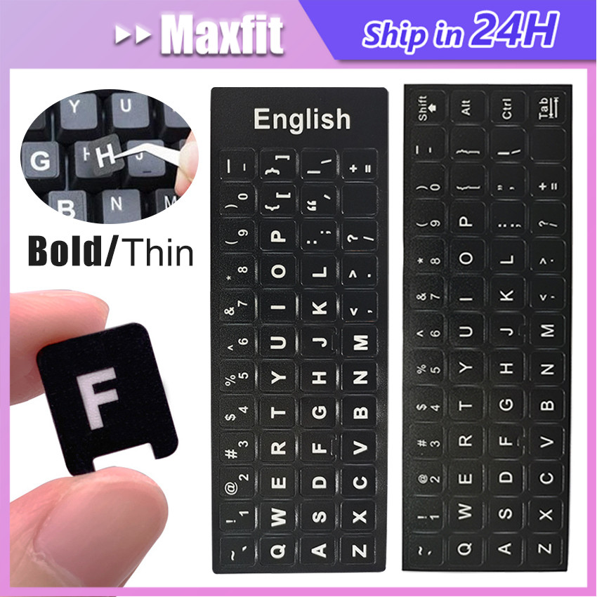 Jual Sticker English Keyboard Stiker Keyboard Komputer Laptop Matte PVC ...