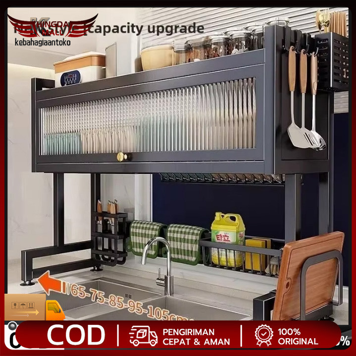 Jual Rak Piring Tertutup Rak Piring Wastafel With Cover Stainless Steel ...