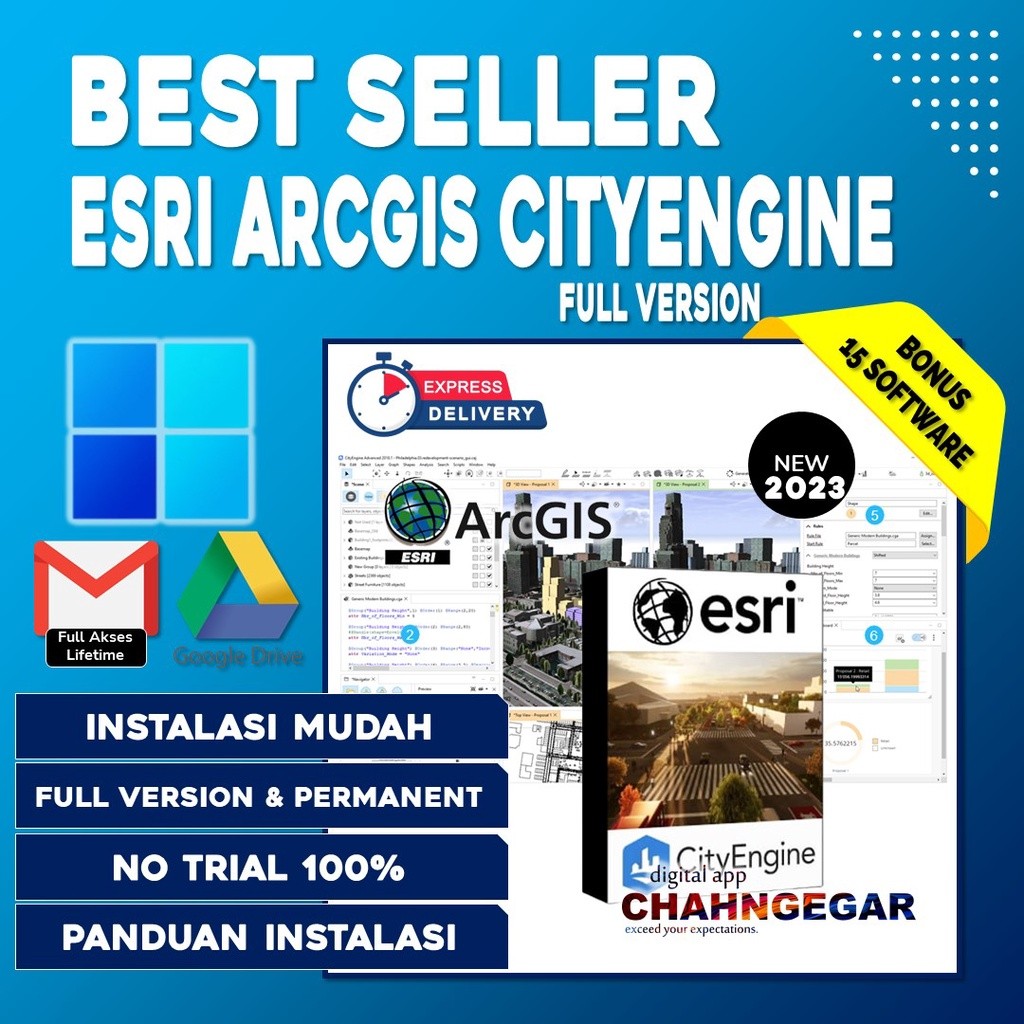 Jual Esri ArcGIS CityEngine 2022 Full Version Lisensi Lifetime Software 3D Sipil 3D ...
