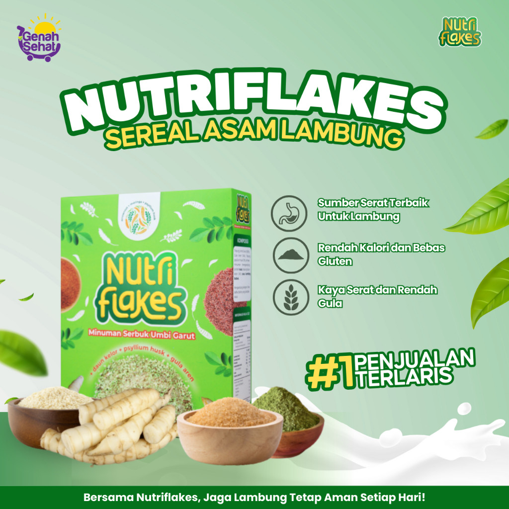 Jual Nutriflakes Sereal Umbi Garut Ampuh Mengatasi Asam Lambung Maag dan Gerd 1 Box | Shopee ...