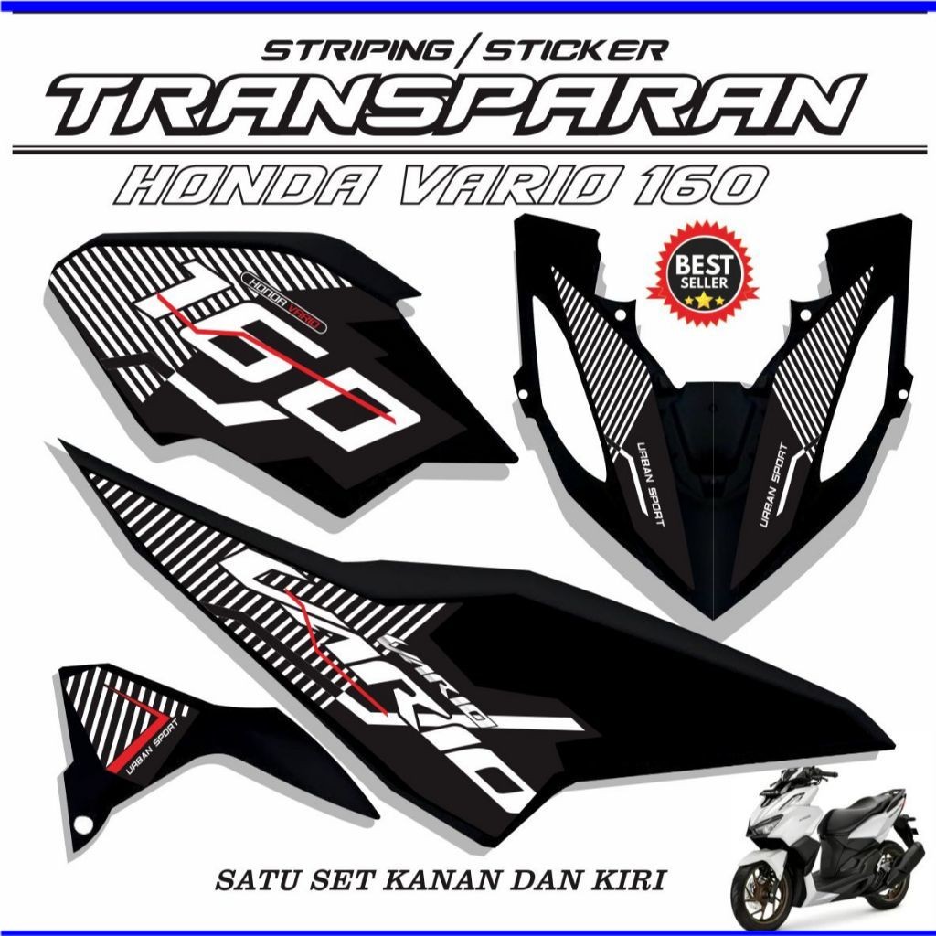 Jual SETRIPING STRIPING VARIO 160 STICKER VARIASI TRANSPARAN UV MOTOR ...
