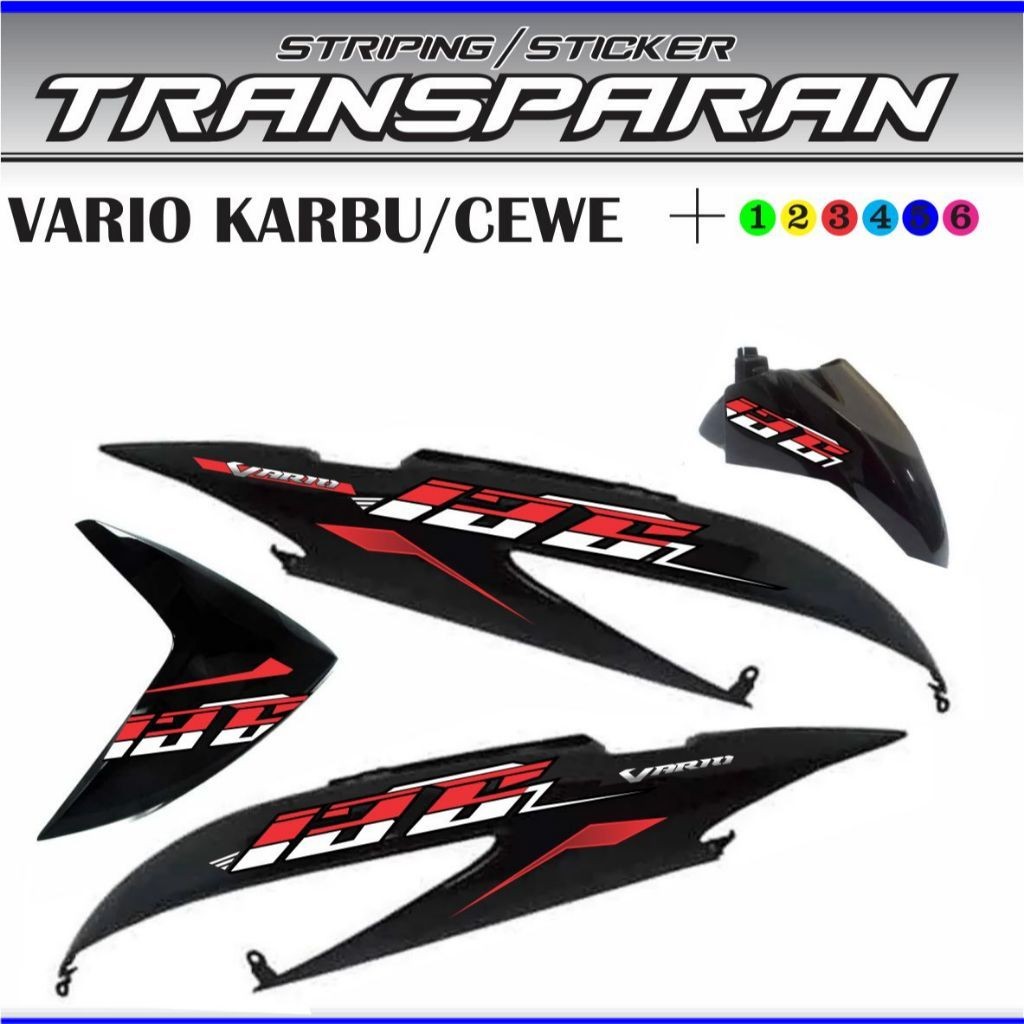 Jual VARIASI TRANSFARAN STRIPING ANGKA TRANSPARAN VARIO KARBU/CEWE ...