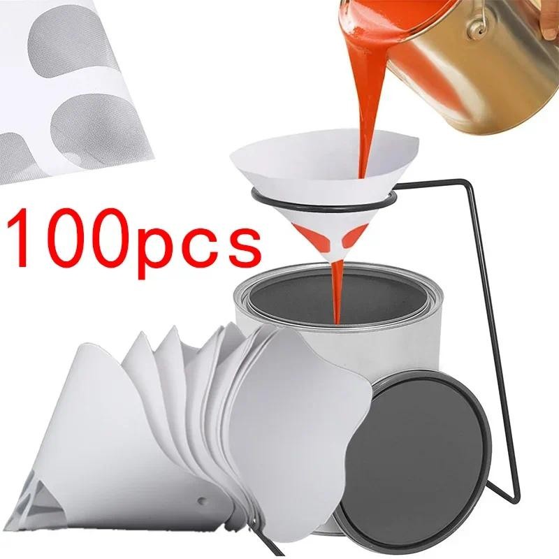 Jual Car Paint Filter Paper 10-100PCS Spray Mesh Paper Filter Funnel ...