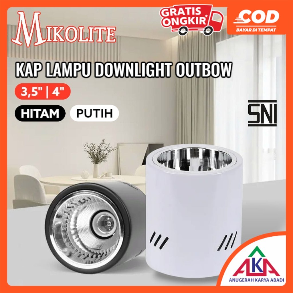 Jual MIKOLITE Kap / Rumah Lampu Downlight OutBow OB 3.5 / 4 Inch Surface Mounted Tempel Plafon ...