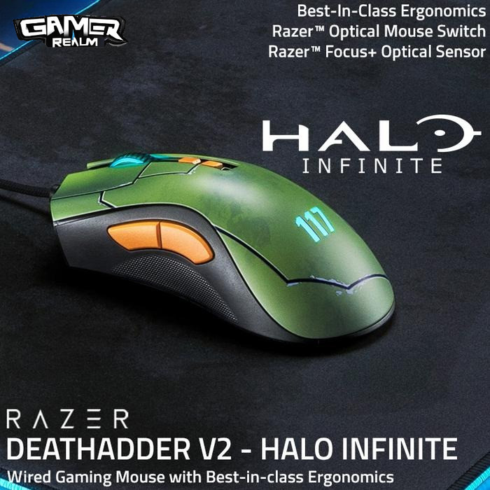 Jual Razer DeathAdder V2 Halo Infinite edition Ergonomic Wired Gaming ...