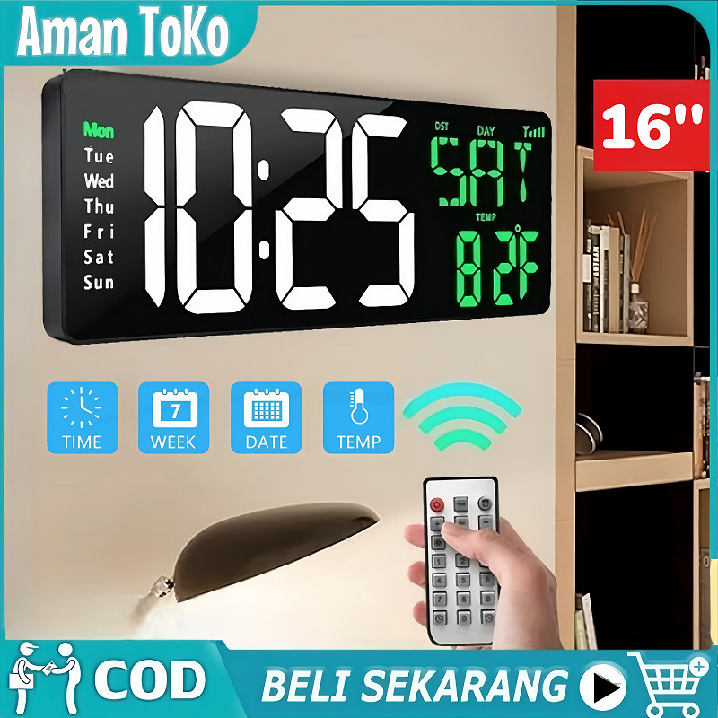 Jual Jam Digital LED Besar / Smart Clock / Kalender Alarm Clock Weker ...