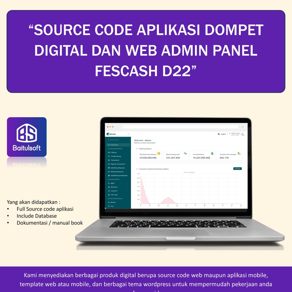 Jual D22 - 6CASH - DIGITAL WALLET MOBILE APP WITH LARAVEL ADMIN PANEL SOURCE CODE BY BAITULSOFT ...