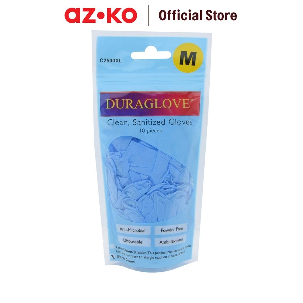 Jual AZKO Sarung Tangan Karet Nitrile Ukuran M - Biru Rubber Cleaning ...