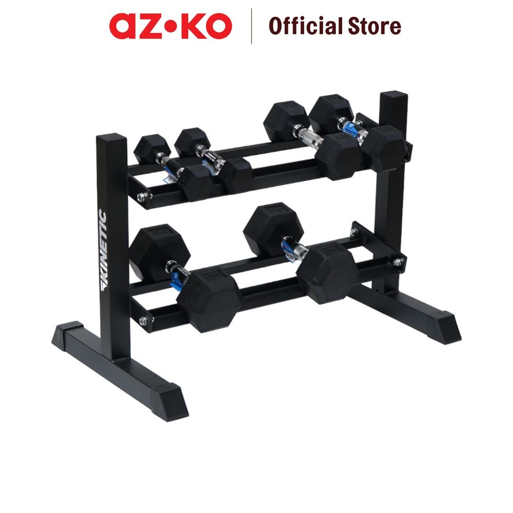 Jual AZKO Kinetic Rak Dumbell 2 Tingkat - Hitam Tempat Simpan Alat Gym ...