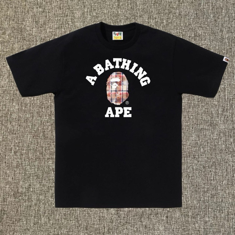 Jual Kaos Oversize Bape Blur Check Ape Head Tee Black Original / Baju ...