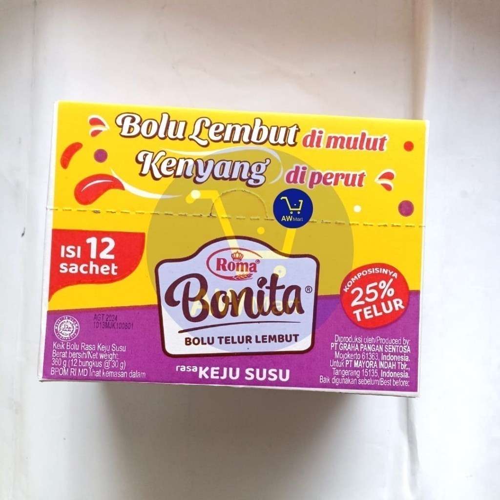 Jual ROMA BONITA BOLU LEMBUT TELUR BOX ISI ( 12 SACHET X 30 GRAM ...