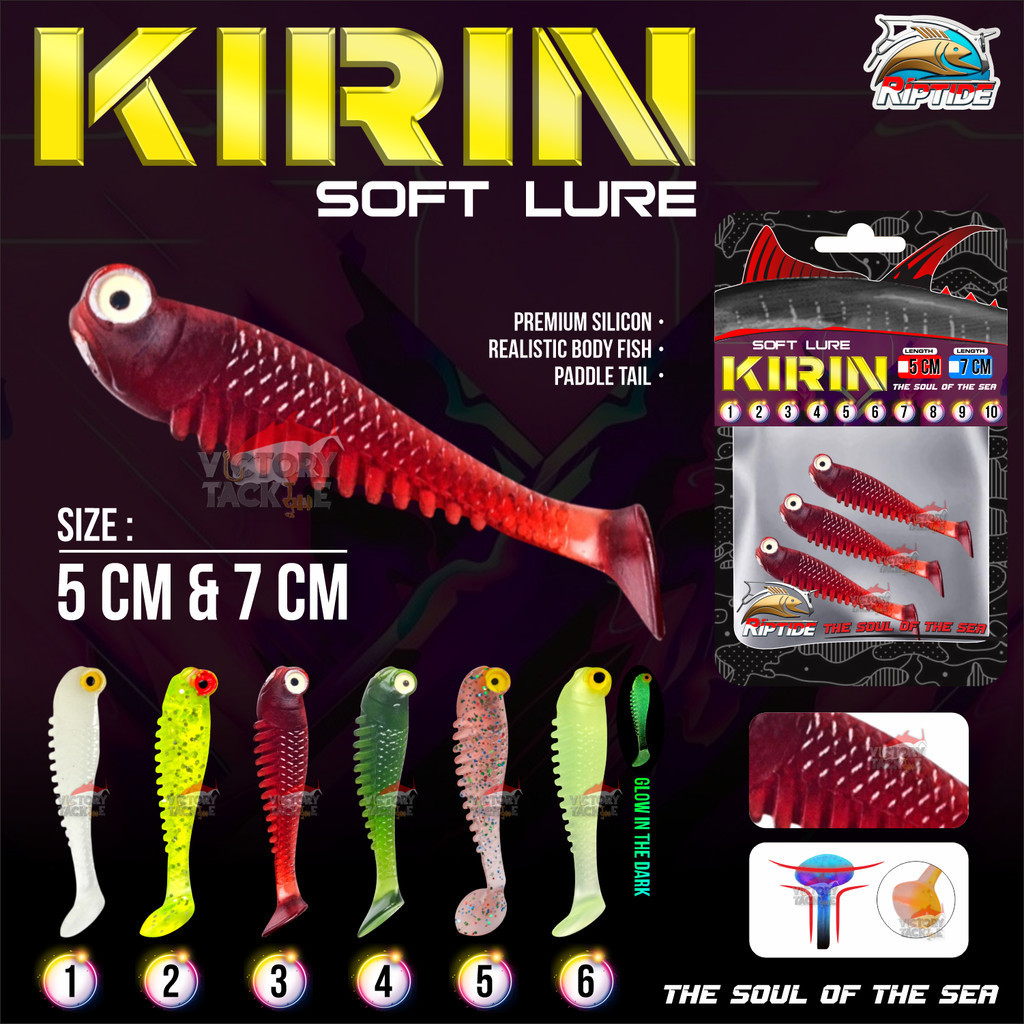 Jual Soft Lure Riptide Kirin Paddle Tail 5Cm 7Cm Umpan Pancing Casting ...