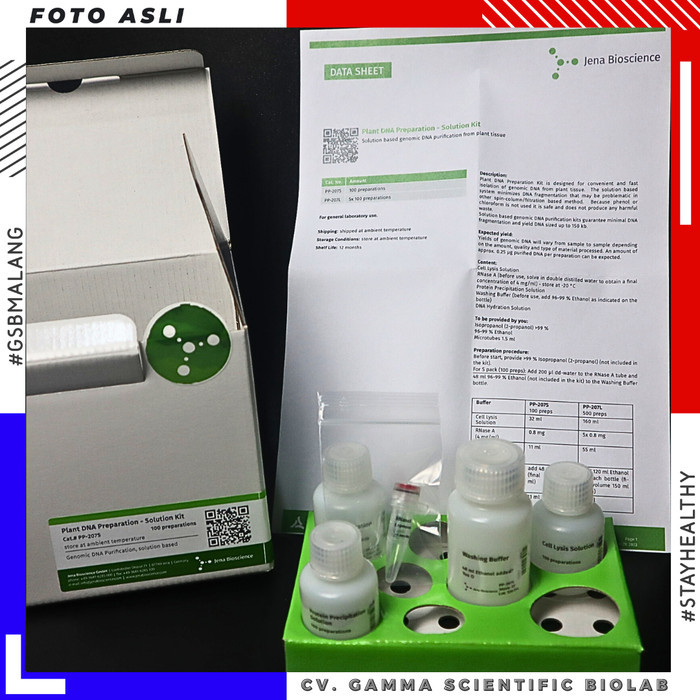 Jual Plant DNA Preparation - Solution Kit (100 preparations) | #PP-207S - Jena Bioscience ...