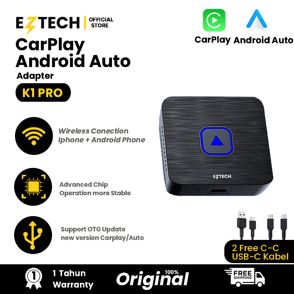 Jual EZTECH K1PRO New Portable Wireless Apple Carplay Android Auto Adapter , Car Play Android ...