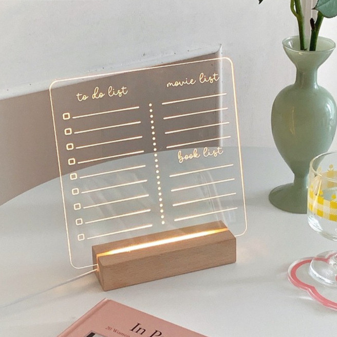 Jual Akrilik Led Handwriting Message Board Table Planner Schedule With ...