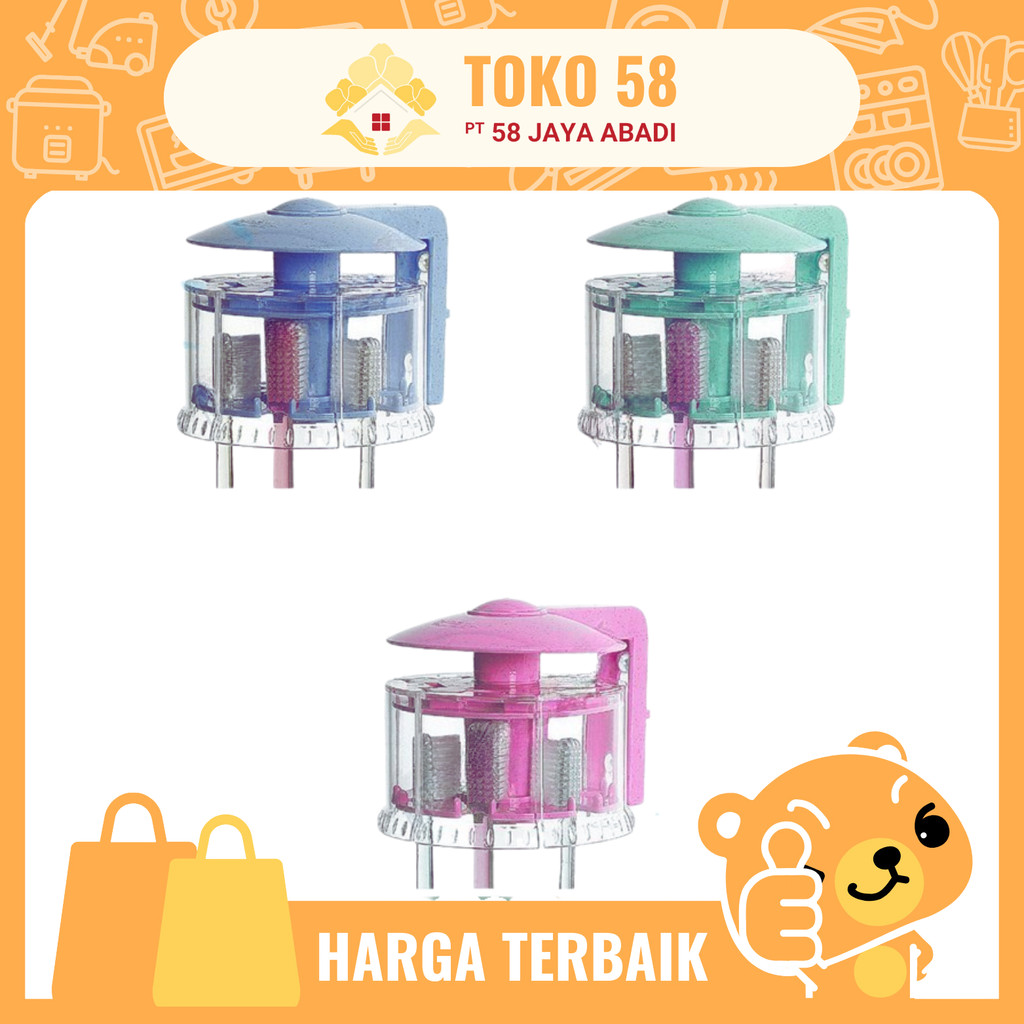 Jual [COD] Rotary Tooth Brush Holder Tempat Sikat Gigi Tempel Rak Lion ...